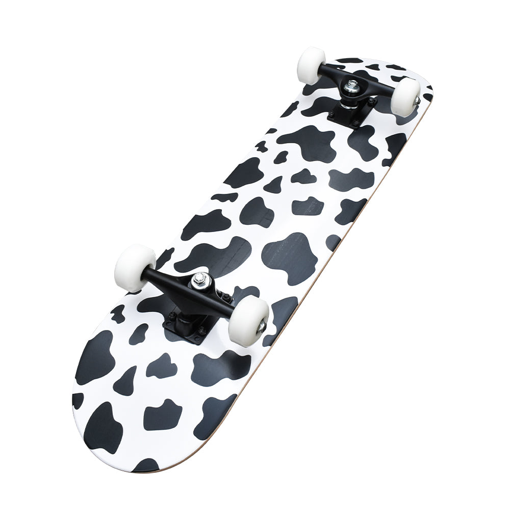 Skate Cow print Black White 7.8"