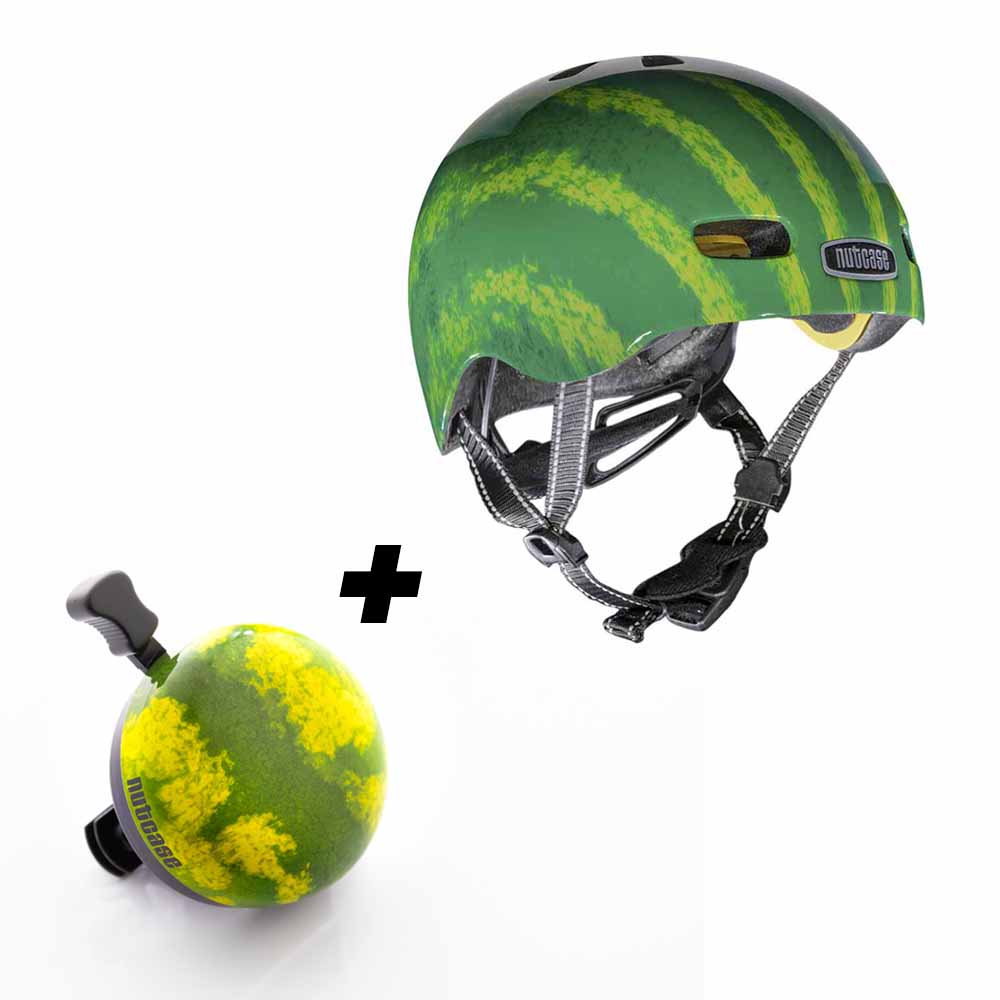Casco Nutcase Baby Nutty Watermelon MIPS + campanilla